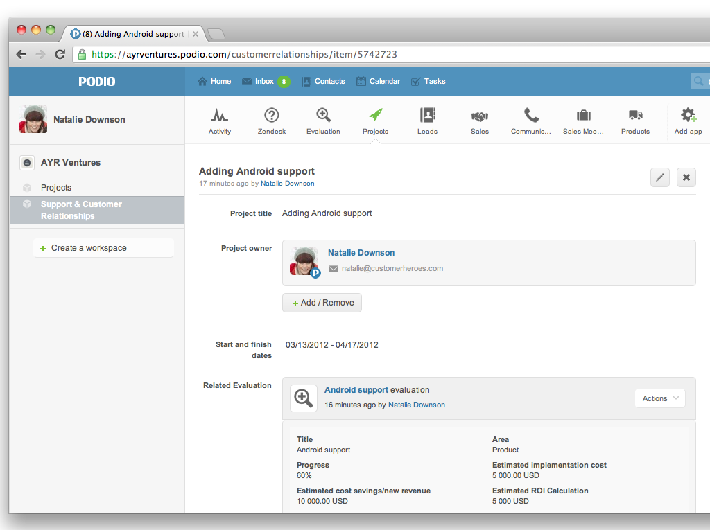 Podio App Integration with Zendesk Support
