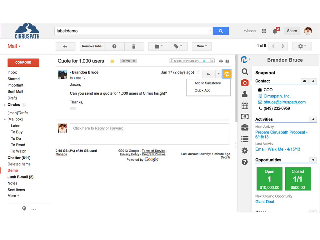 Cirrus Insight App Integration with Zendesk Support