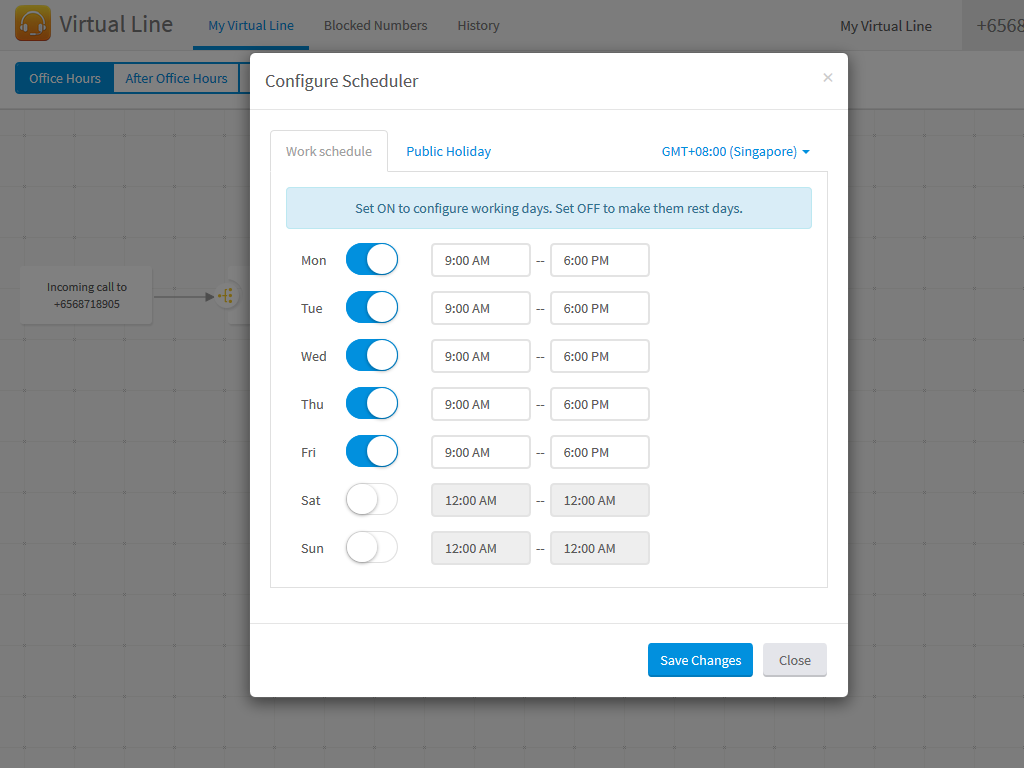 Virtual Line App Integration with Zendesk Support